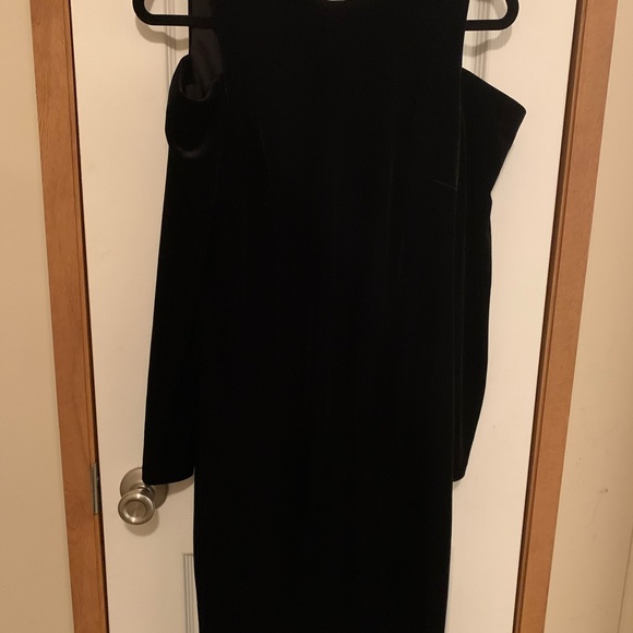 Calvin Klein Dresses Calvin Klein Black Velvet Cold Shoulder Dress
